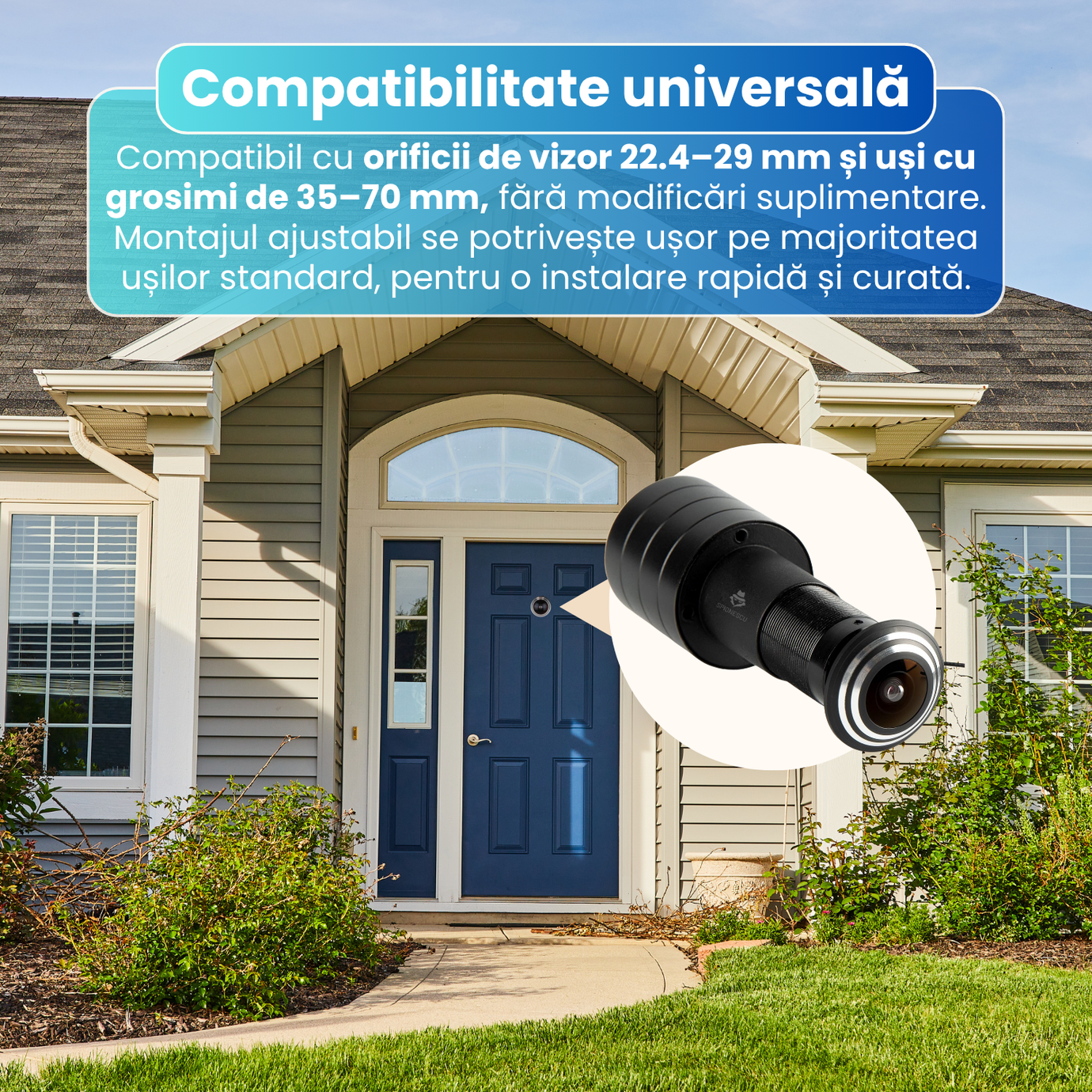 Vizor usa cu camera video WiFi, inregistrare Full HD, unghi 140 ...